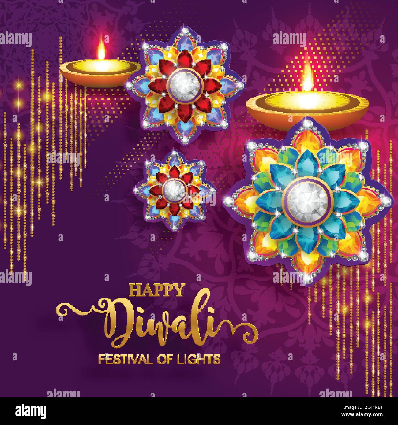 Diwali, Deepavali or Dipavali the festival of lights india with gold ...