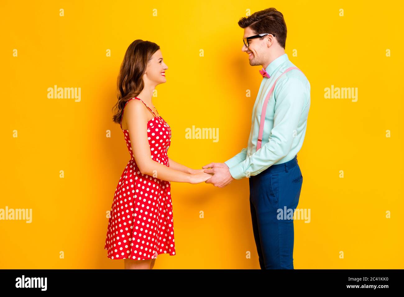 Profile photo of pretty lady handsome guy prom party couple ...