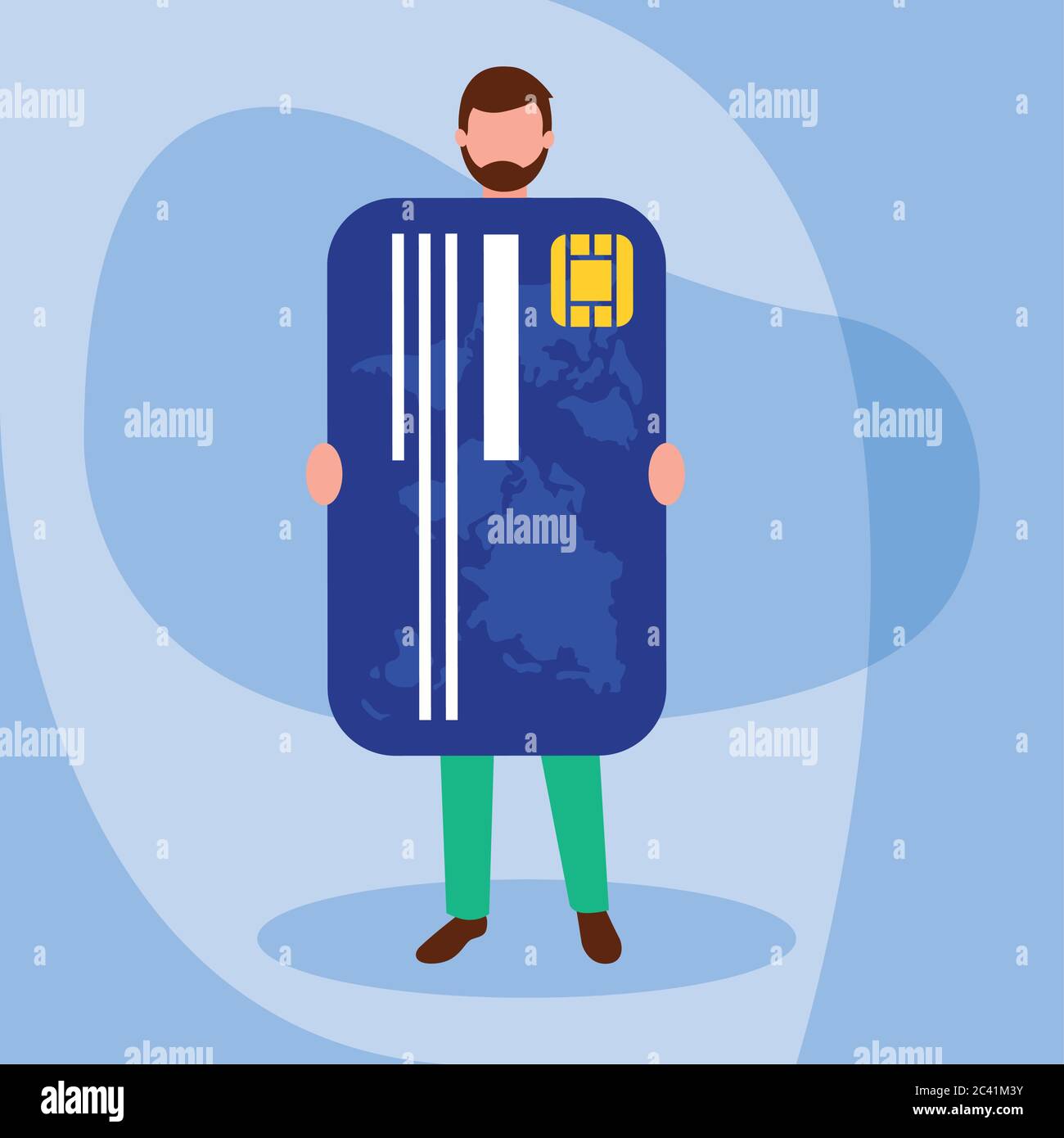 Man avatar with credit card of money financial banking commerce and ...