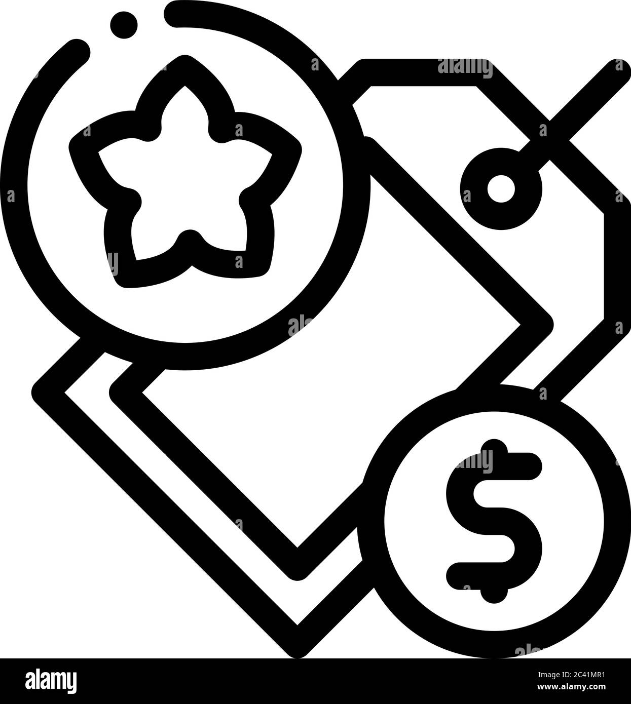 flower shop price label icon vector outline illustration Stock Vector ...
