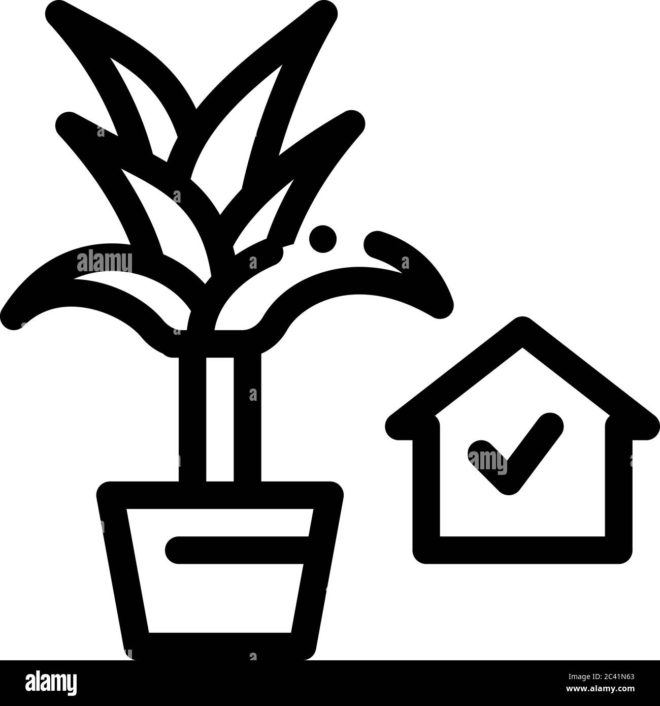 domestic potting flower icon vector outline illustration Stock Vector ...