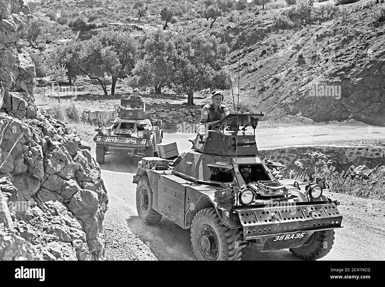 Daimler ferret army armoured car on UN mission, cyprus 1963 Stock Photo ...
