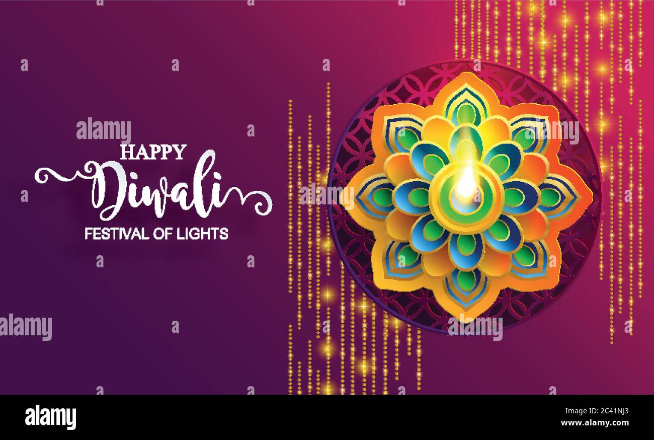 Diwali, Deepavali or Dipavali the festival of lights india with gold ...