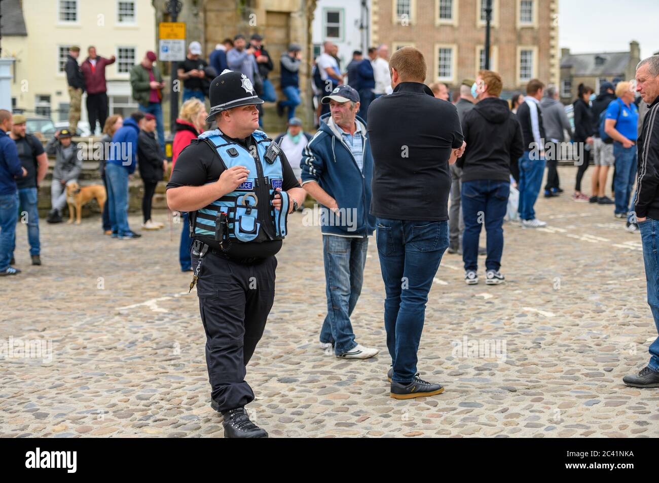 Crowd police officer control security social issues hi-res stock ...