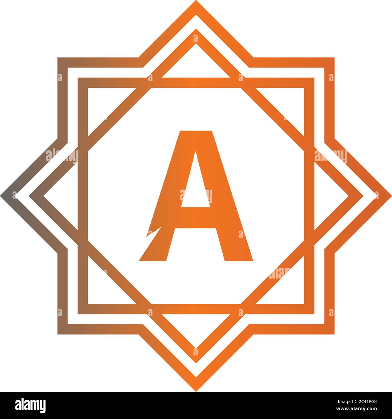 Square A logo letters design concept in black and orange color ...