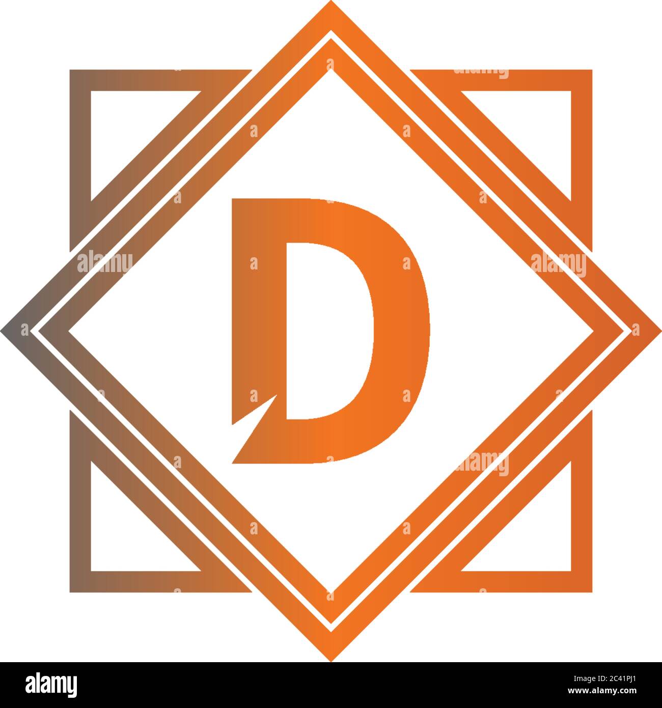 Square D logo letters design concept in black and orange color ...