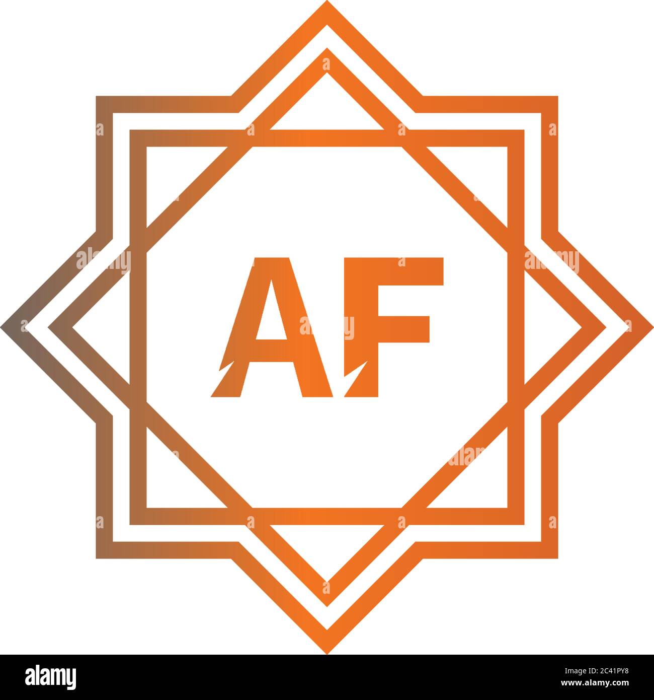 Square AF logo letters design concept in black and orange color ...