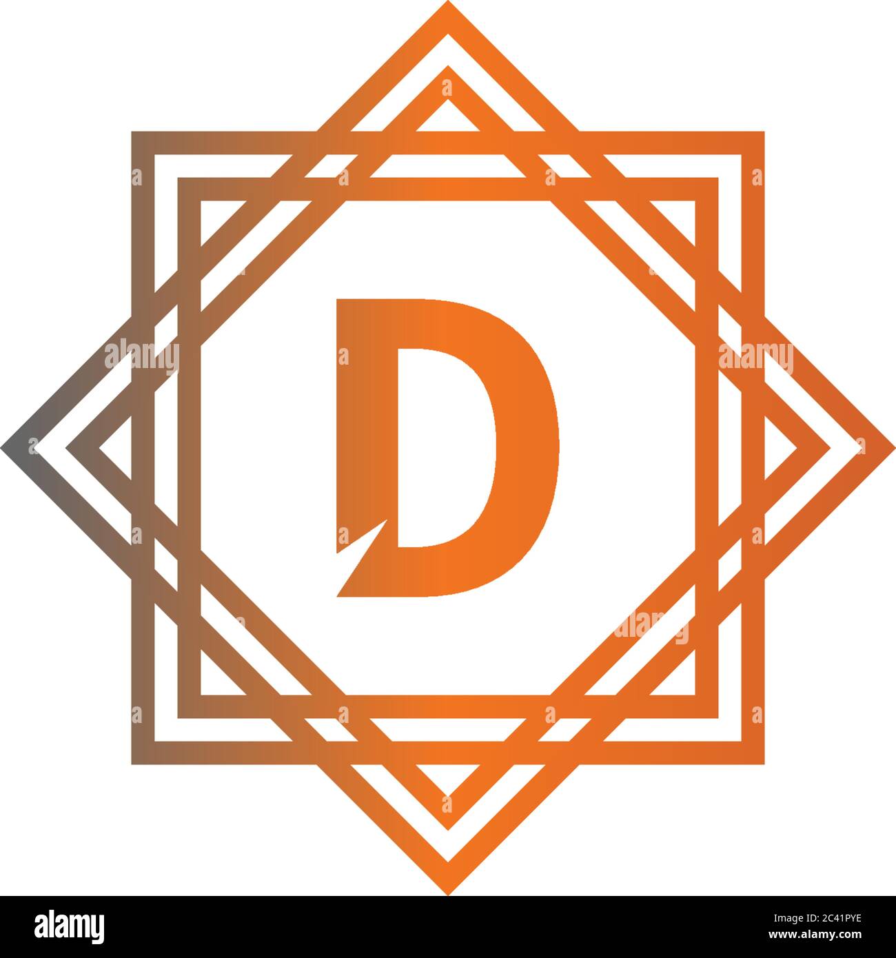 Square D logo letters design concept in black and orange color ...