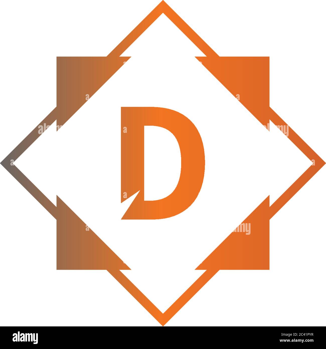 Square D logo letters design concept in black and orange color ...
