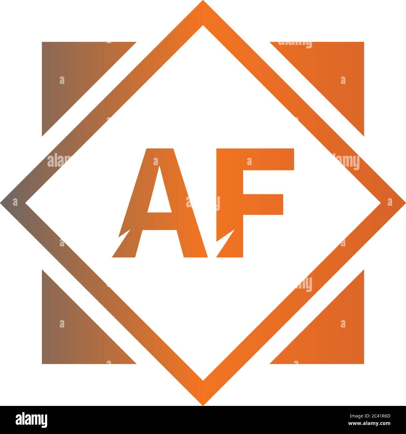 Square AF logo letters design concept in black and orange color ...