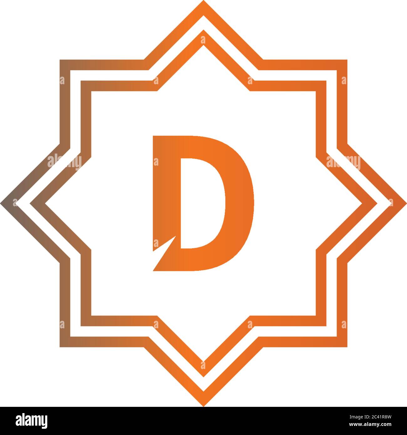 Square D logo letters design concept in black and orange color ...