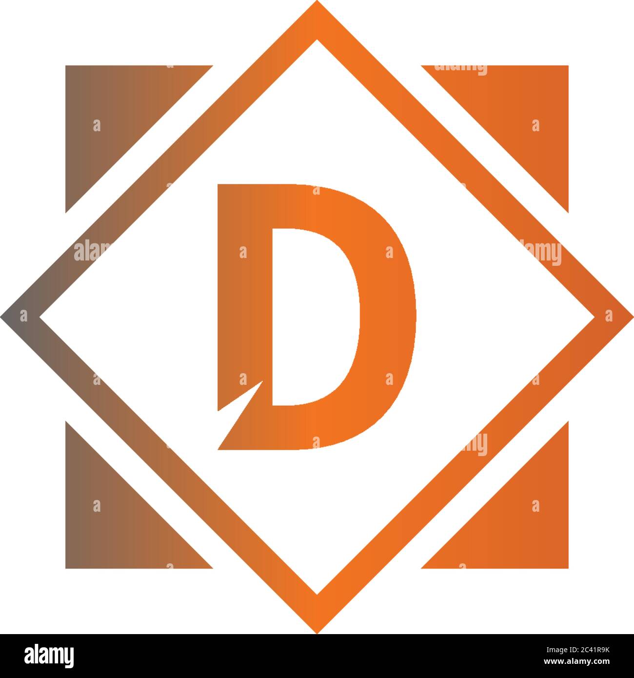 Square D logo letters design concept in black and orange color ...