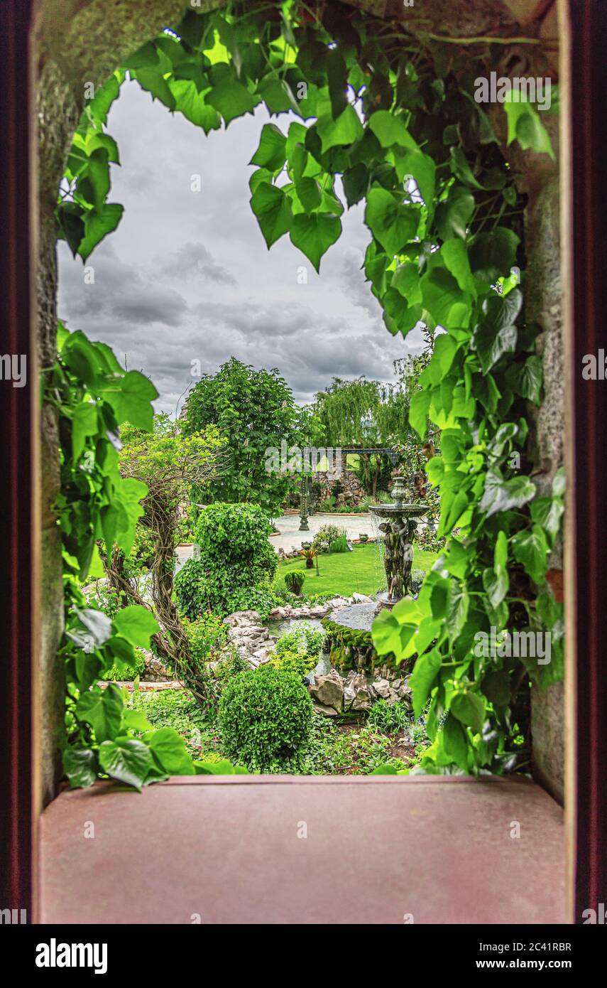 View of garden through door hi-res stock photography and images - Alamy
