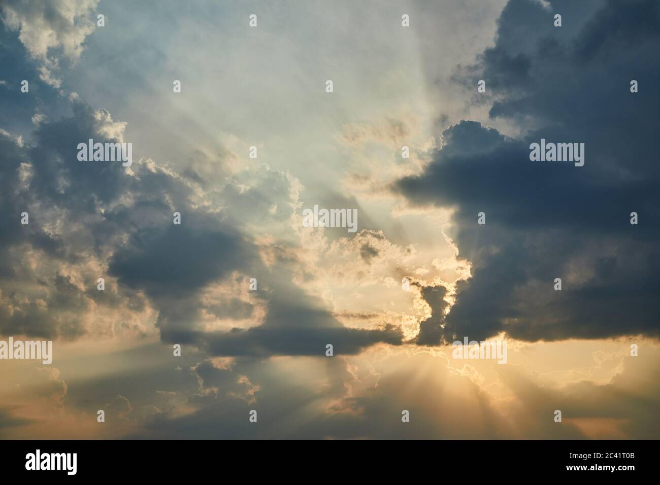 Sunset sky with clouds Stock Photo - Alamy