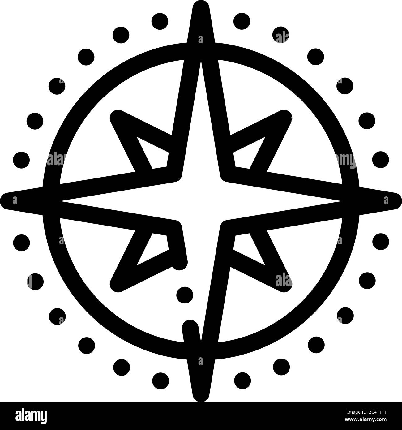 compass sign icon vector outline illustration Stock Vector Image & Art ...