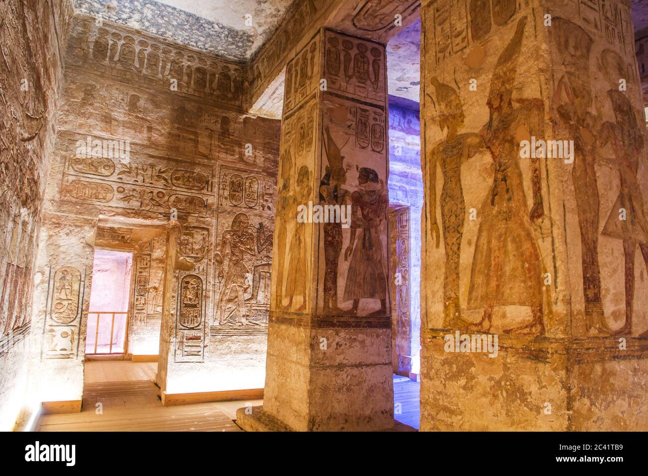 Abu Simbel temple interior, UNESCO World Heritage site, Aswan, Egypt ...