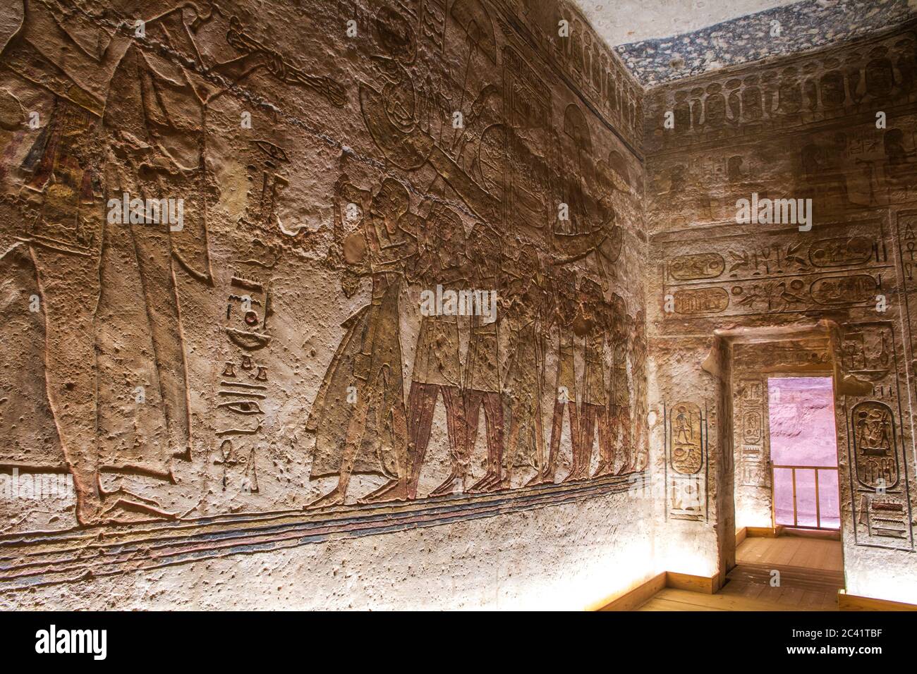 Abu Simbel temple interior, UNESCO World Heritage site, Aswan, Egypt ...