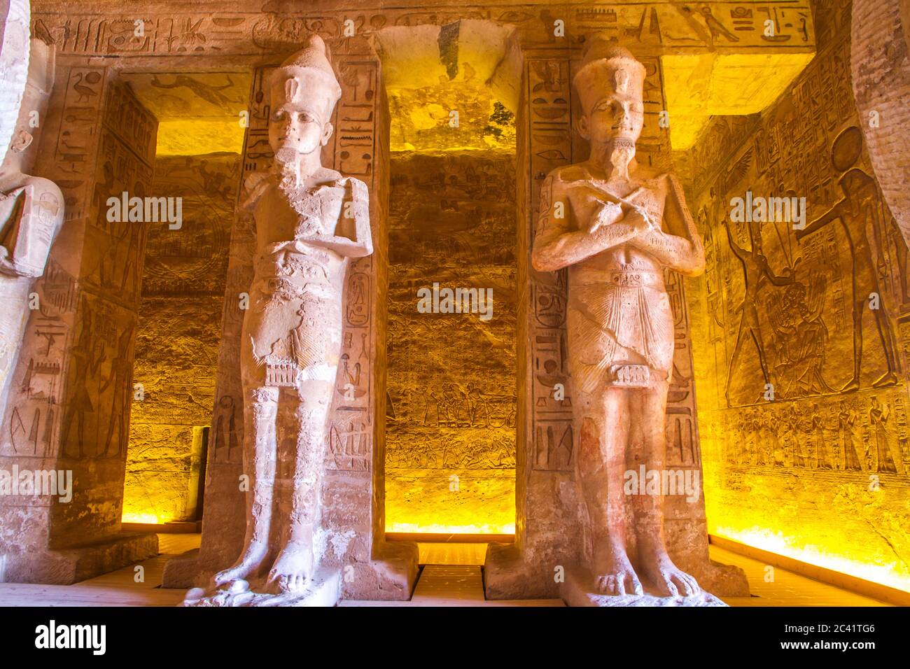 Abu Simbel temple interior, UNESCO World Heritage site, Aswan, Egypt ...