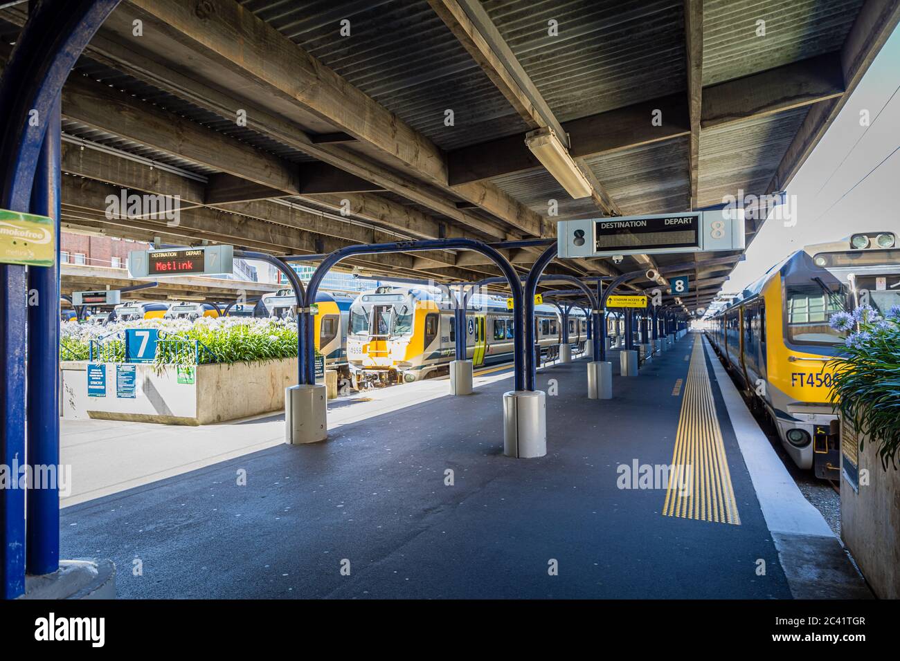 Wellington, New Zealand: Empty platforms at the Wellington Railway ...