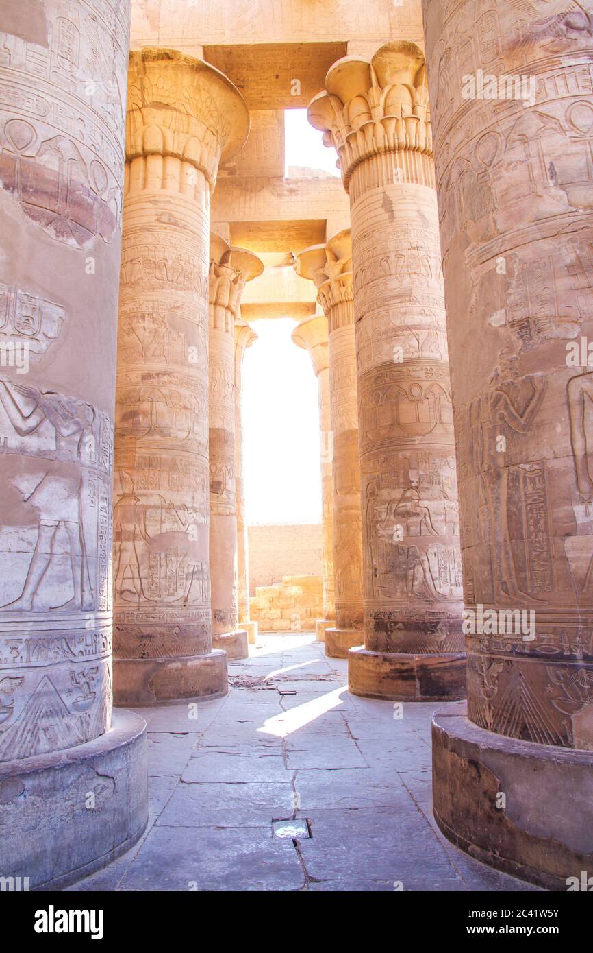 Ancient ruins temple of Kom Ombo, Aswan, Egypt Stock Photo - Alamy