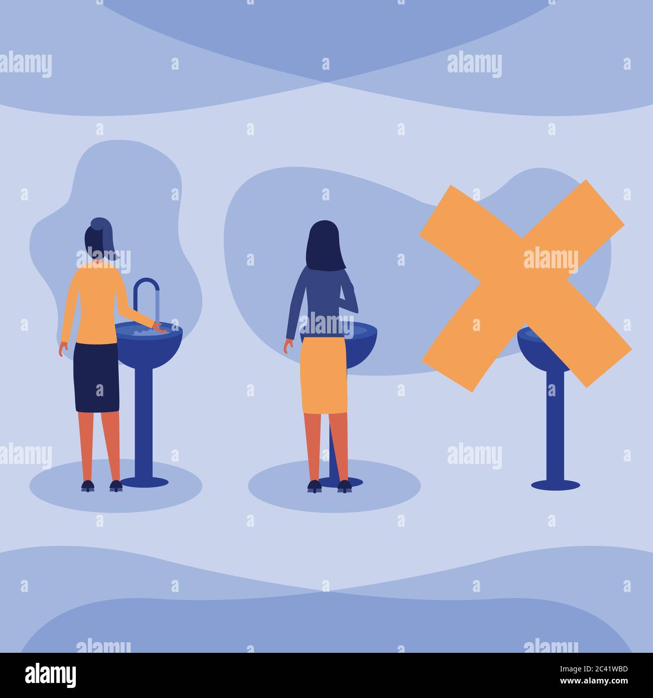 Women washing her hands on water tap design, Hygiene wash health and ...