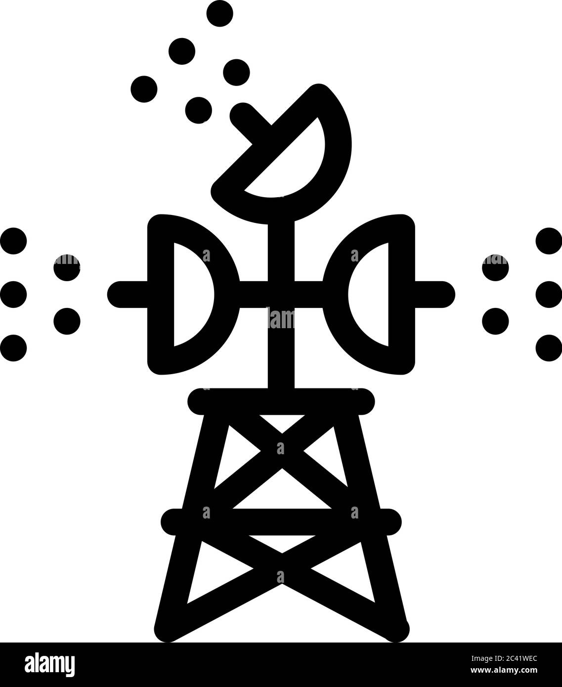 air navigation radar tower icon vector outline illustration Stock ...