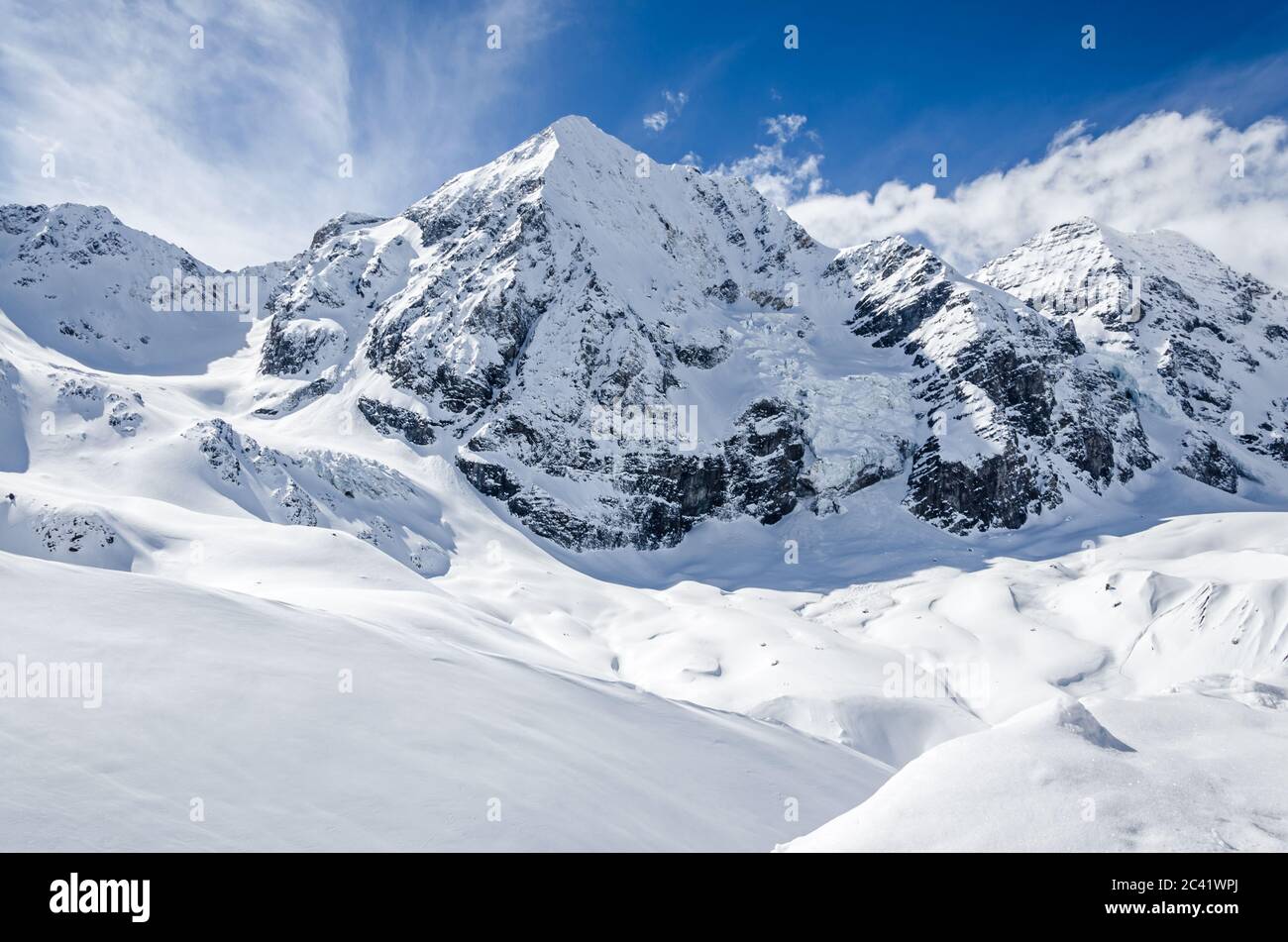 Beautiful mountain panorama in winter with lots of snow Stock Photo - Alamy