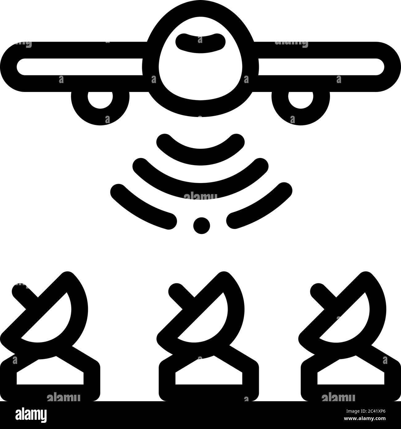 air plane radar signal icon vector outline illustration Stock Vector ...