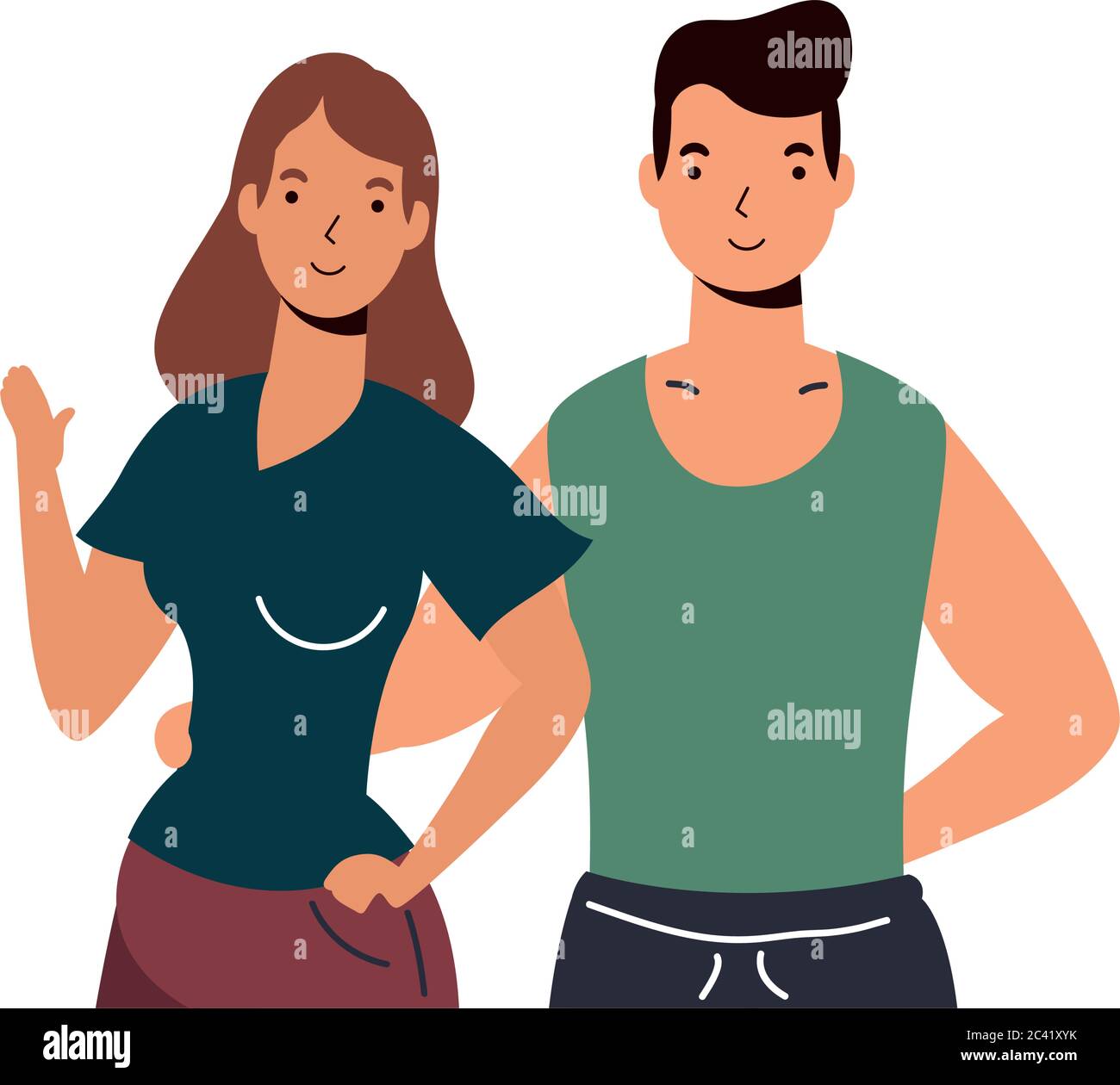 Couple of woman and man design, Relationship love and romance theme ...