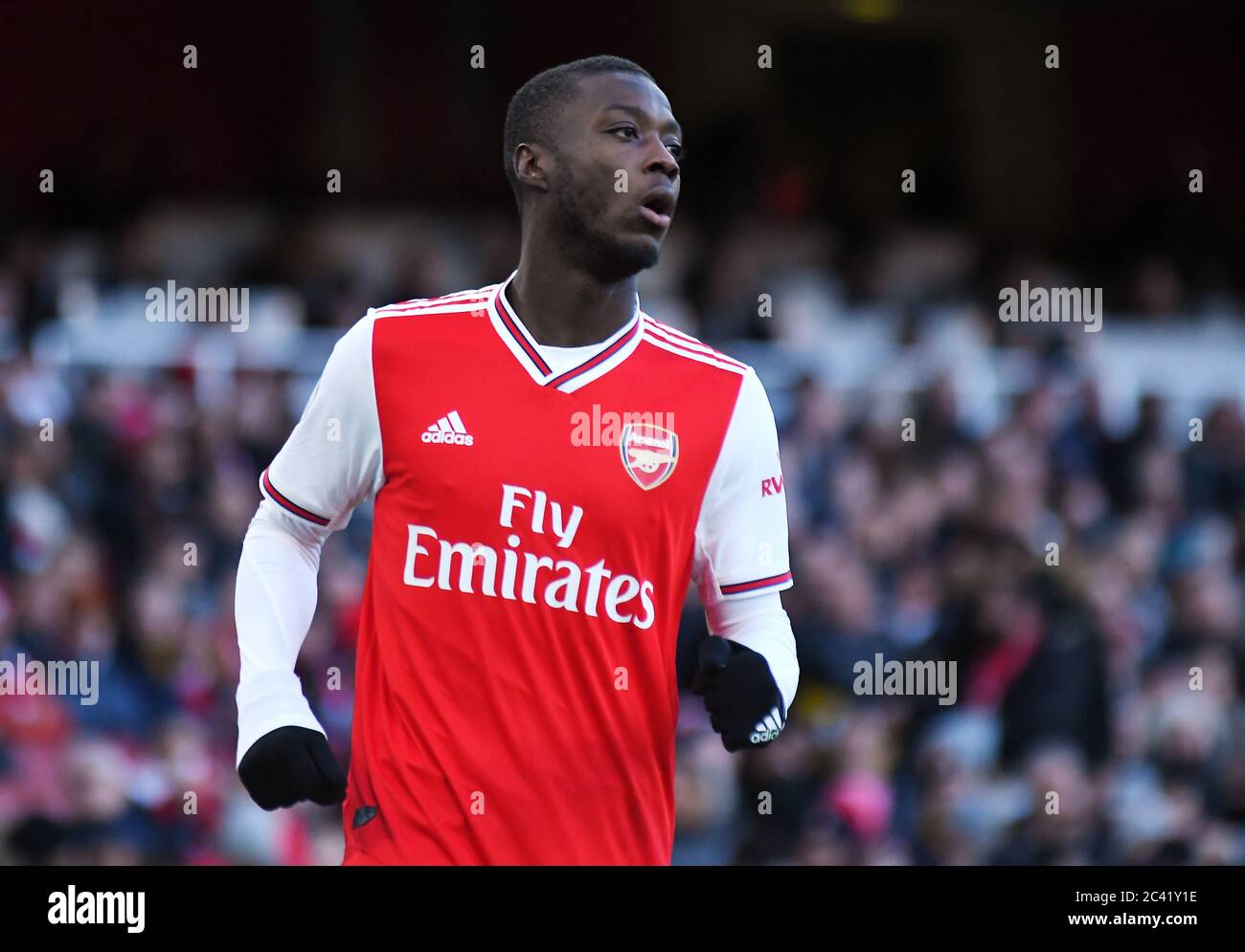 LONDON, ENGLAND - JANUARY 18, 2020: Nicolas Pepe of Arsenal pictured ...