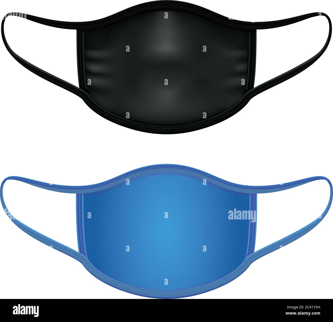 Isolated set of blue and black masks design of medical care and covid ...