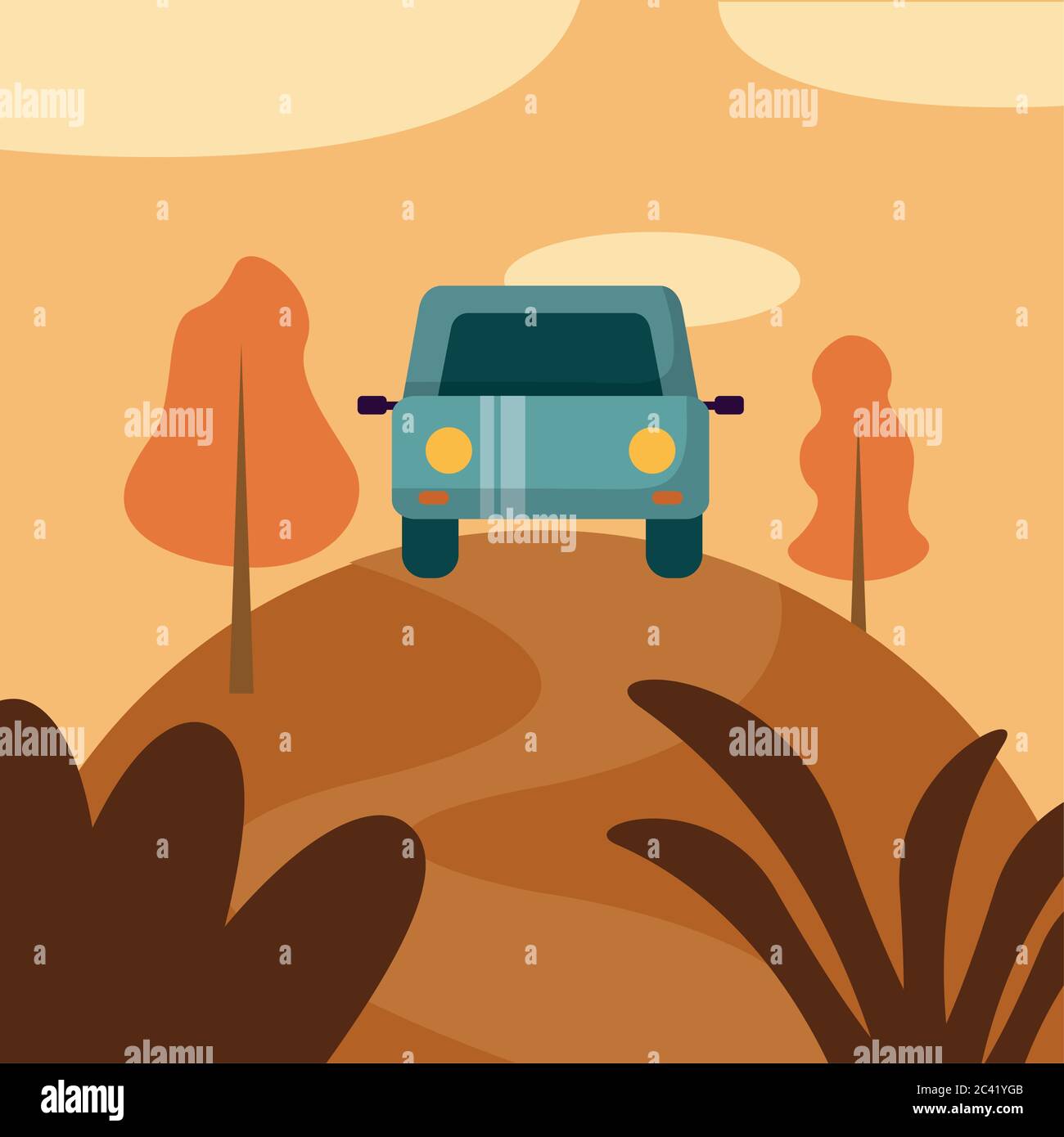 car vehicle on mountain design, Transportation travel trip urban motor ...
