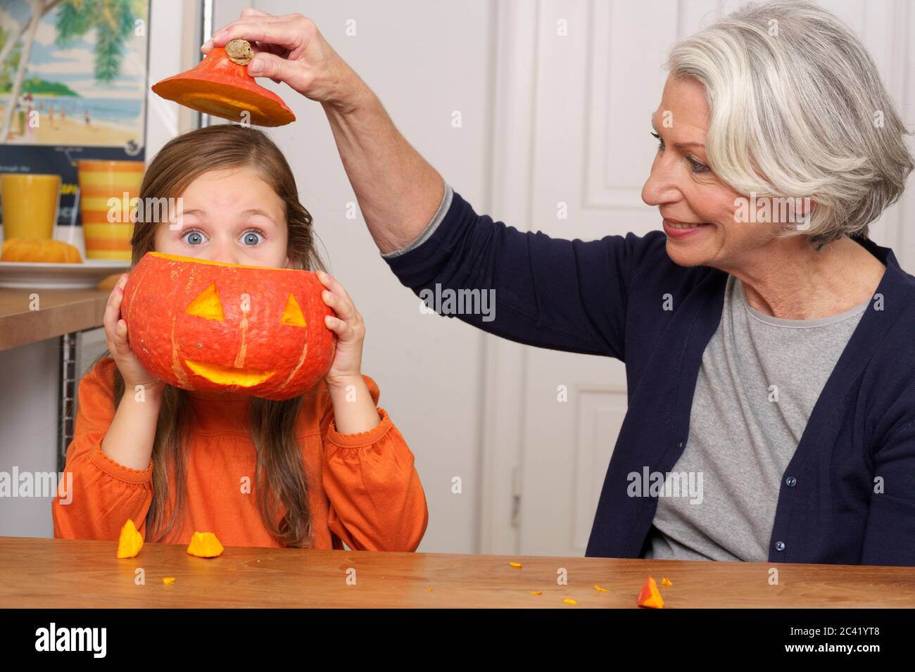 Grandma and child cooking hi-res stock photography and images - Alamy