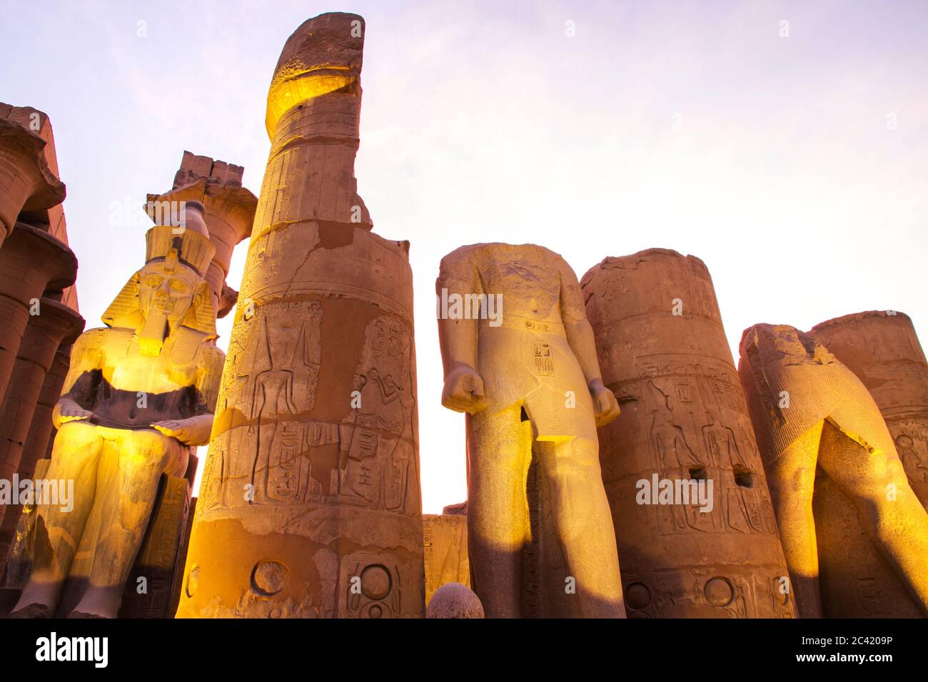 Ancient ruins of Luxor temple during sunset, UNESCO World Heritage site ...