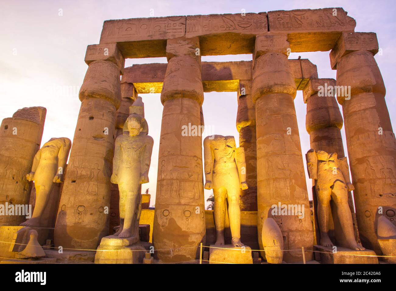 Ancient ruins of Luxor temple during sunset, UNESCO World Heritage site ...