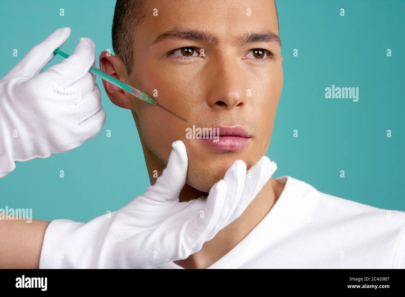Close up mans gloved hand hi-res stock photography and images - Alamy