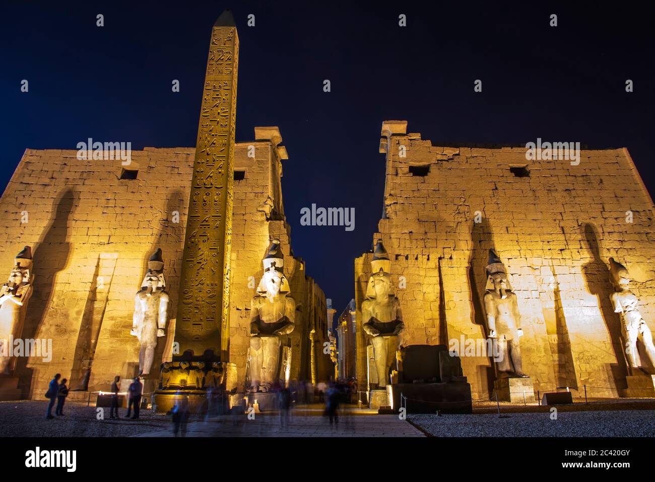 Ancient ruins of Luxor temple during sunset, UNESCO World Heritage site ...