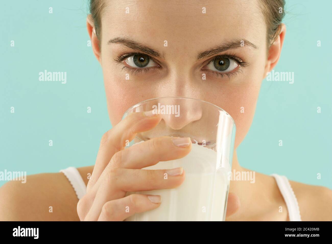 Milk mustache woman hi-res stock photography and images - Alamy