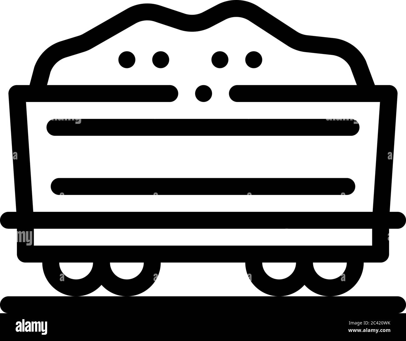 railway carriage sand transportation icon vector outline illustration ...