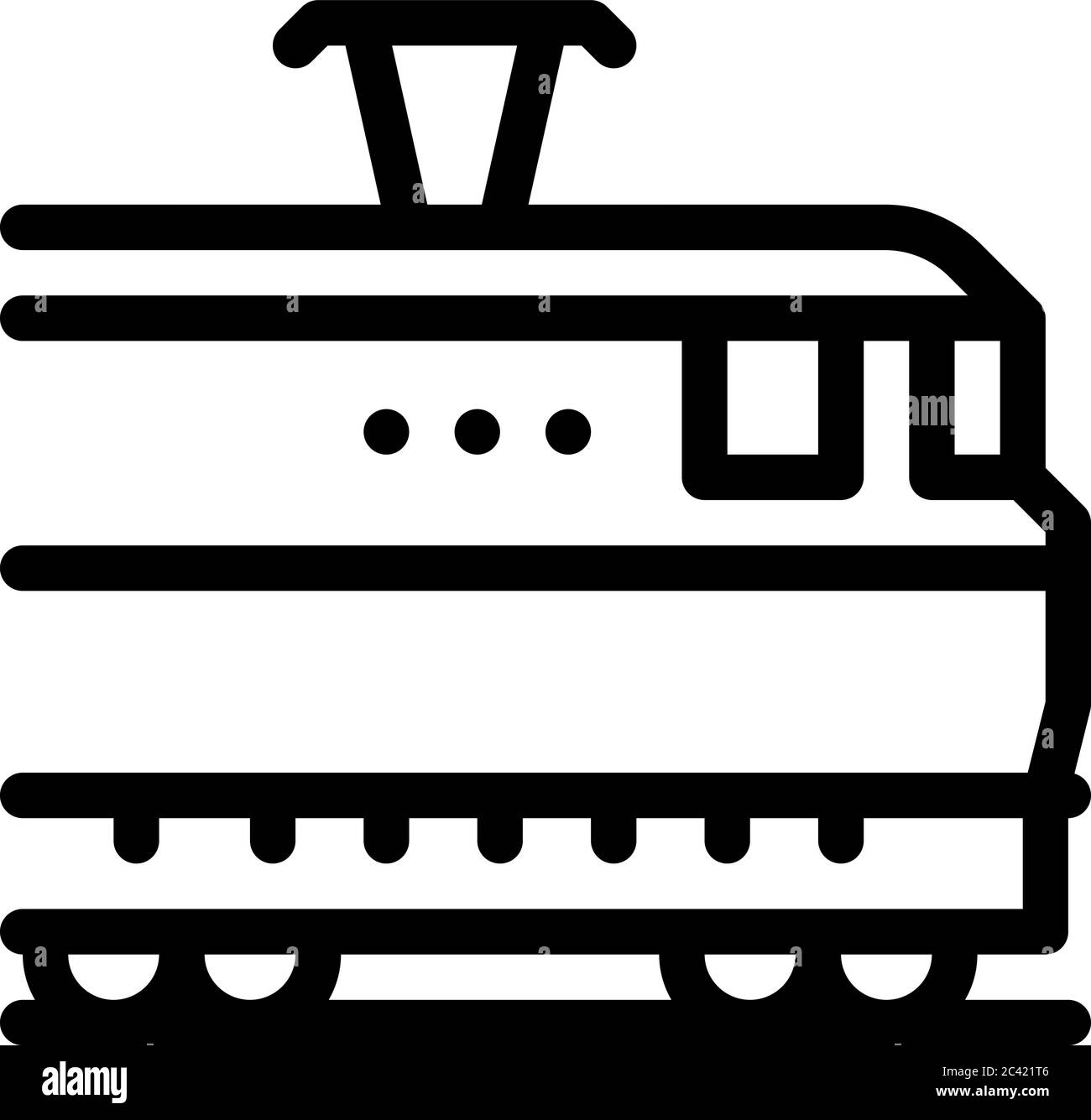 electric train icon vector outline illustration Stock Vector Image ...