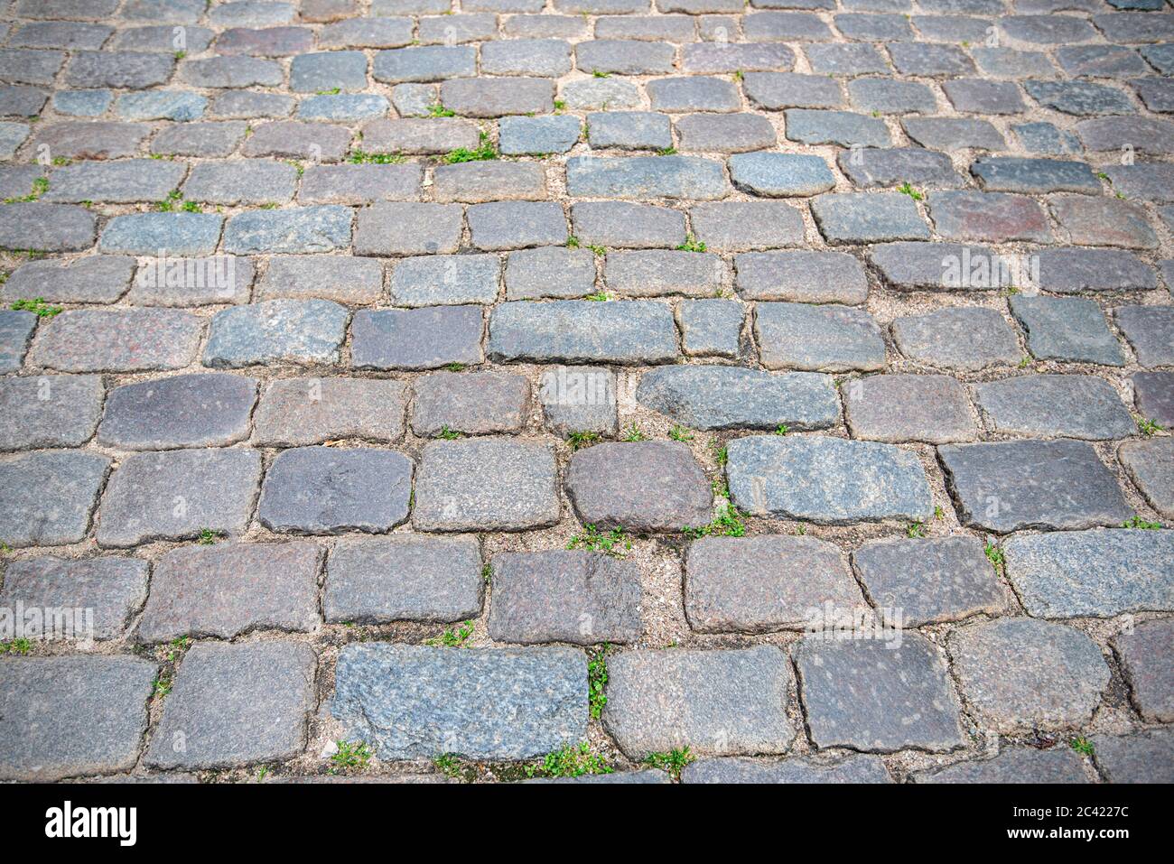 Stone pavement or road in old town as background, vintage cobblestone ...