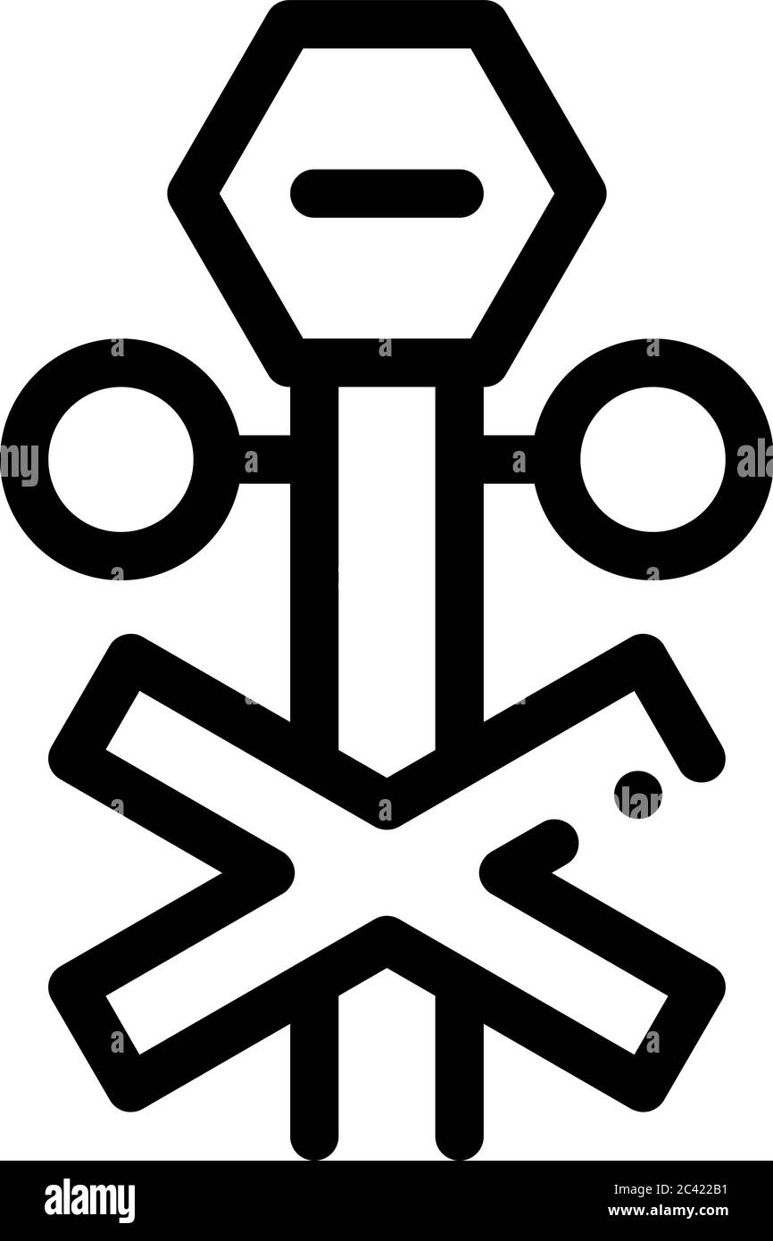 railroad crossing icon vector outline illustration Stock Vector Image ...