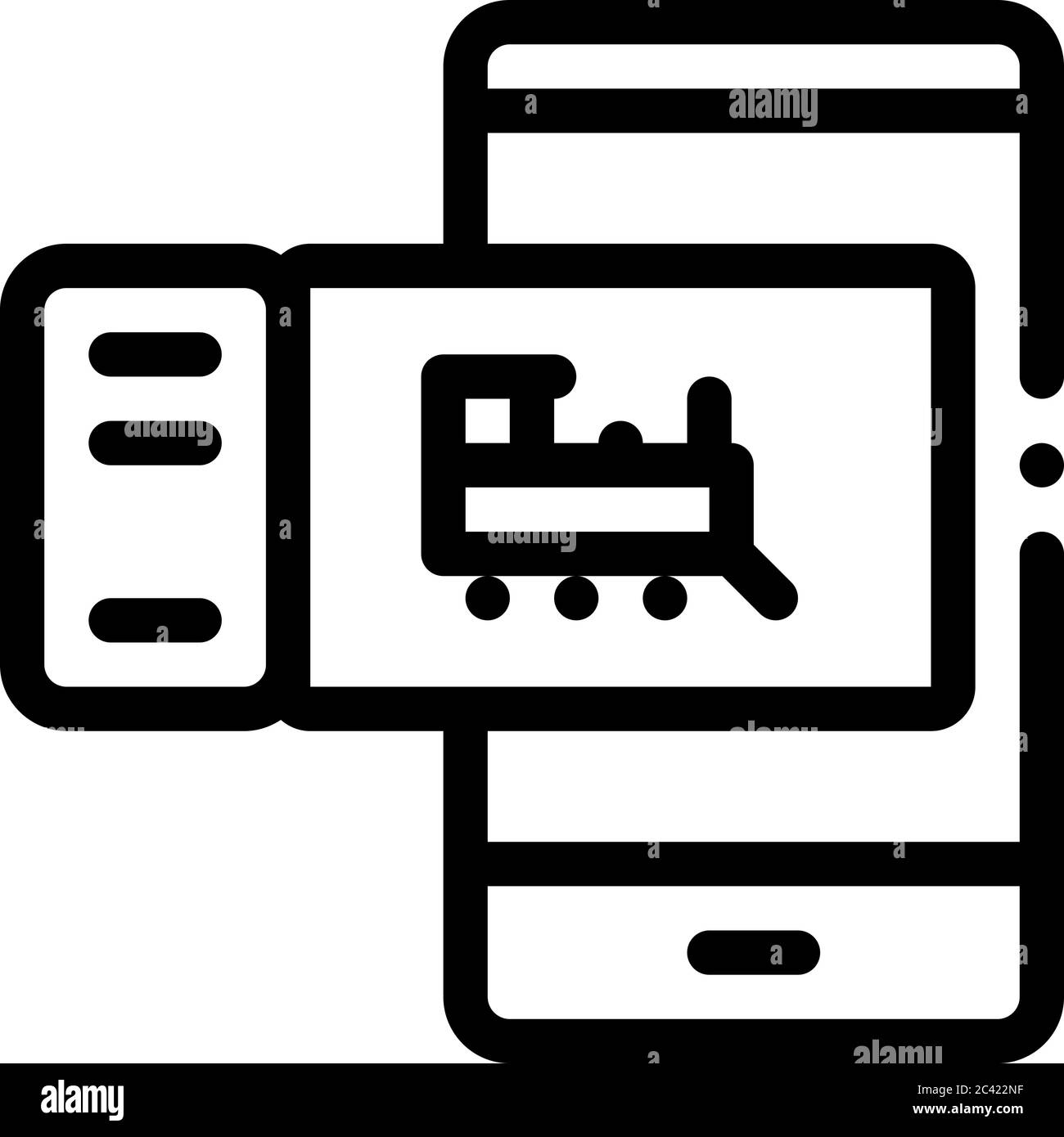 electronic train ticket icon vector outline illustration Stock Vector ...