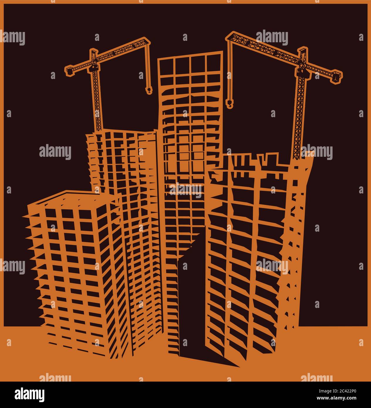 Stylized vector illustration on the theme of the construction Stock ...