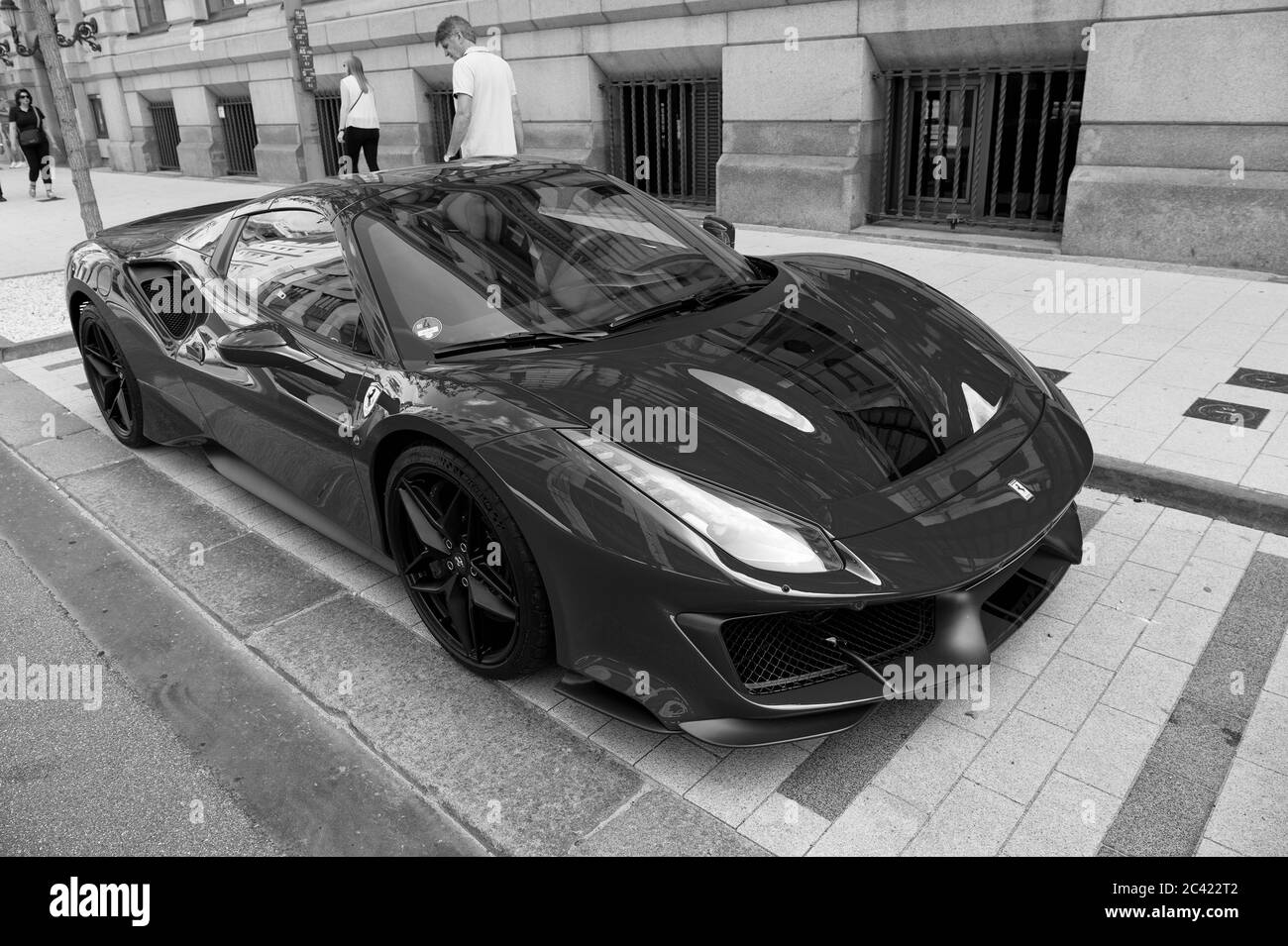 Hamburg, Germany-July 27, 2019: Supercar red Ferrari 488 Pista parked ...