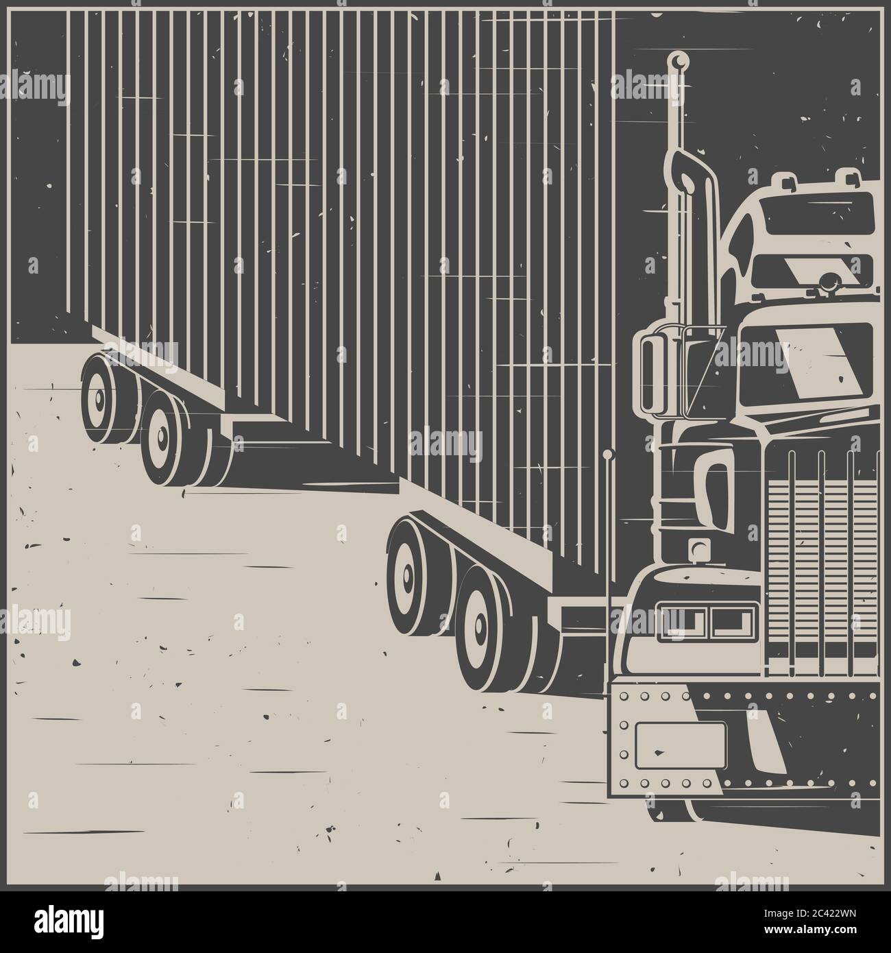 Stylized illustration on the theme of transportation and logistics ...