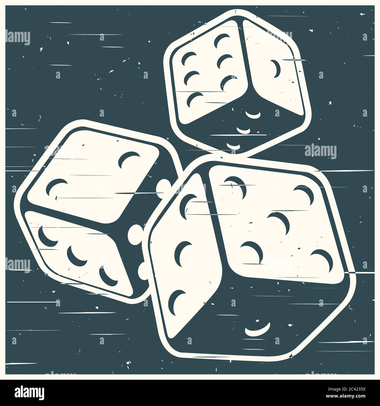 Stylized vector illustration of dices in retro style Stock Vector Image ...