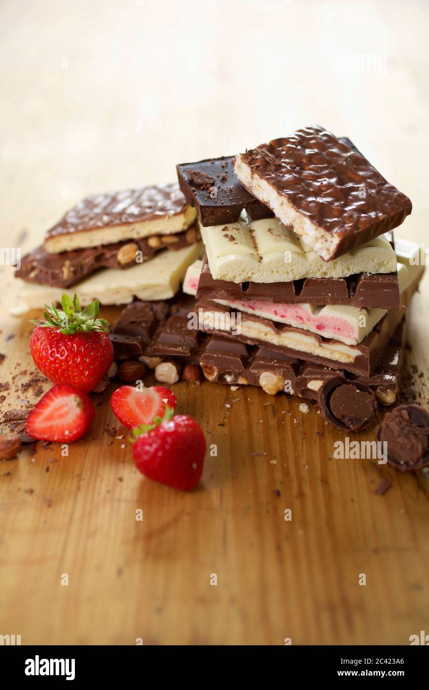 Stacked chocolate bars Stock Photo - Alamy