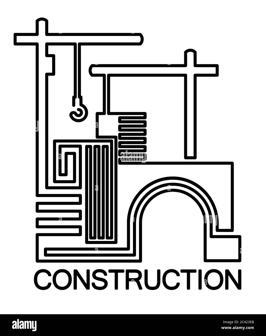 Stylized vector illustration on the theme of engineering and ...