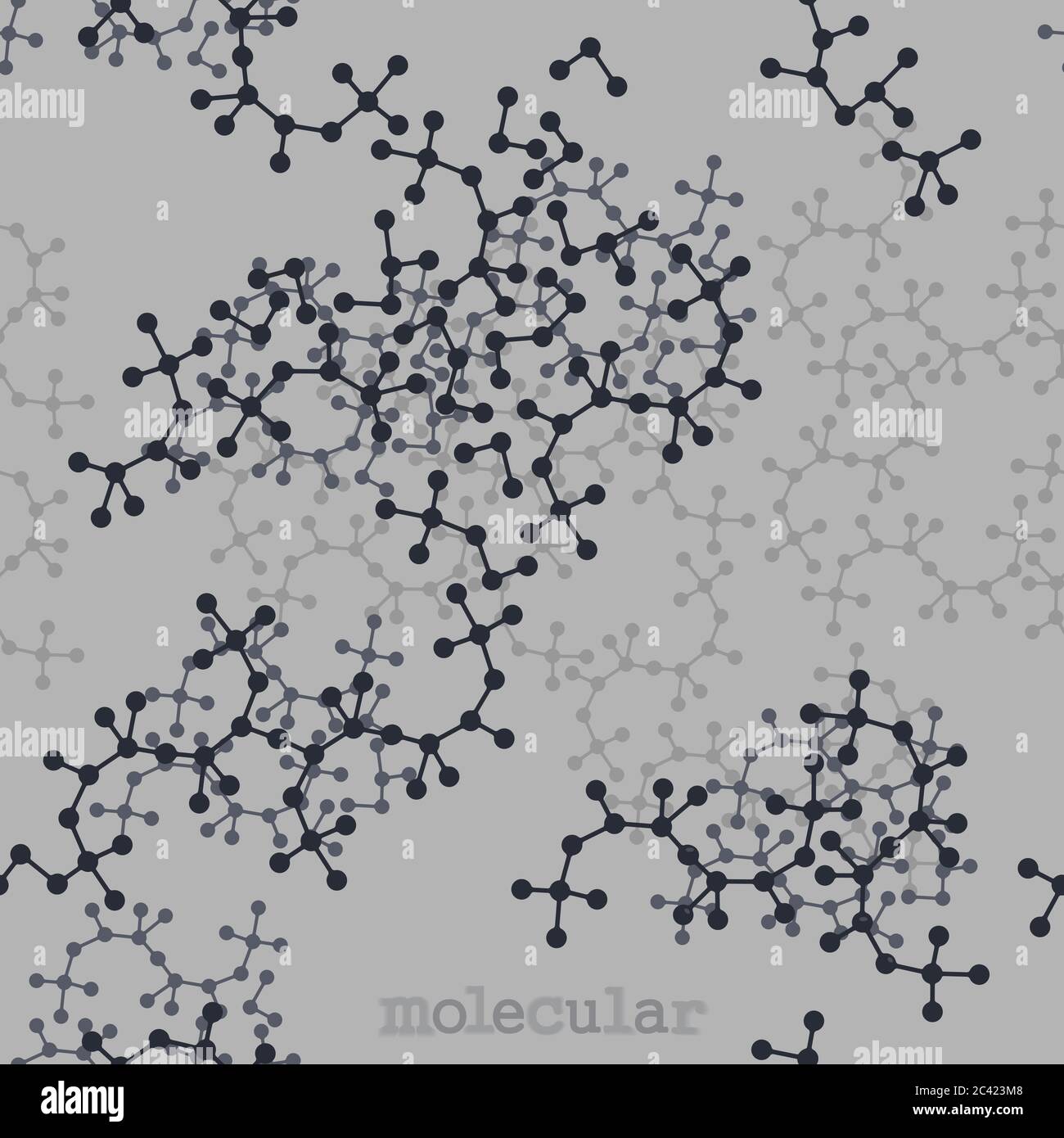 Stylized vector illustration on the theme of molecular chemistry ...
